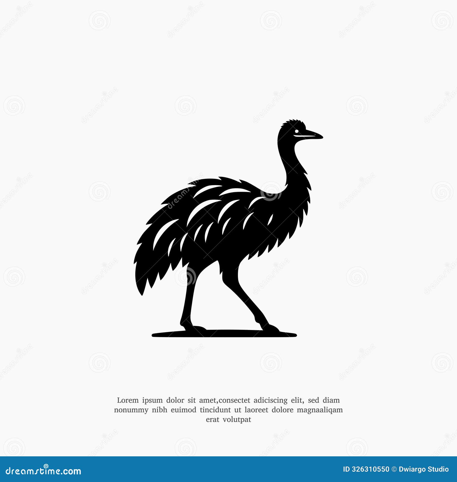 Australian Emu Silhouette Logo Design Template Stock Vector ...