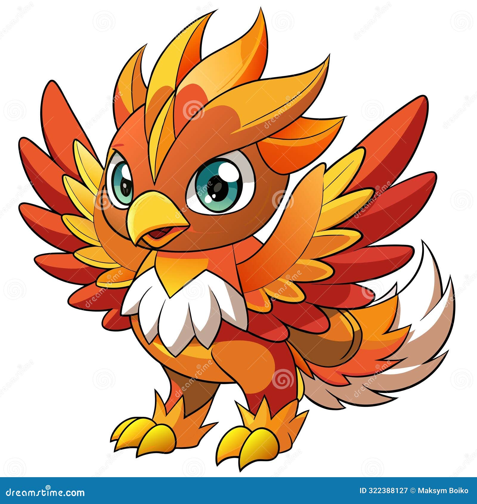 Australian Firehawk Bird Looks Vector Kawaii Stock Vector ...
