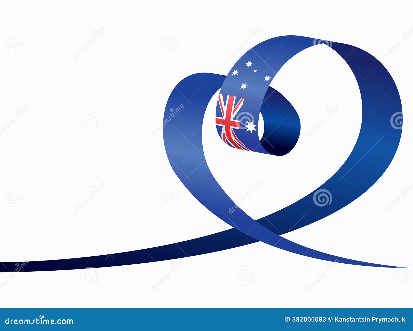 Australian Ribbon Flag On Bue Cartoon Vector | CartoonDealer.com #151870765