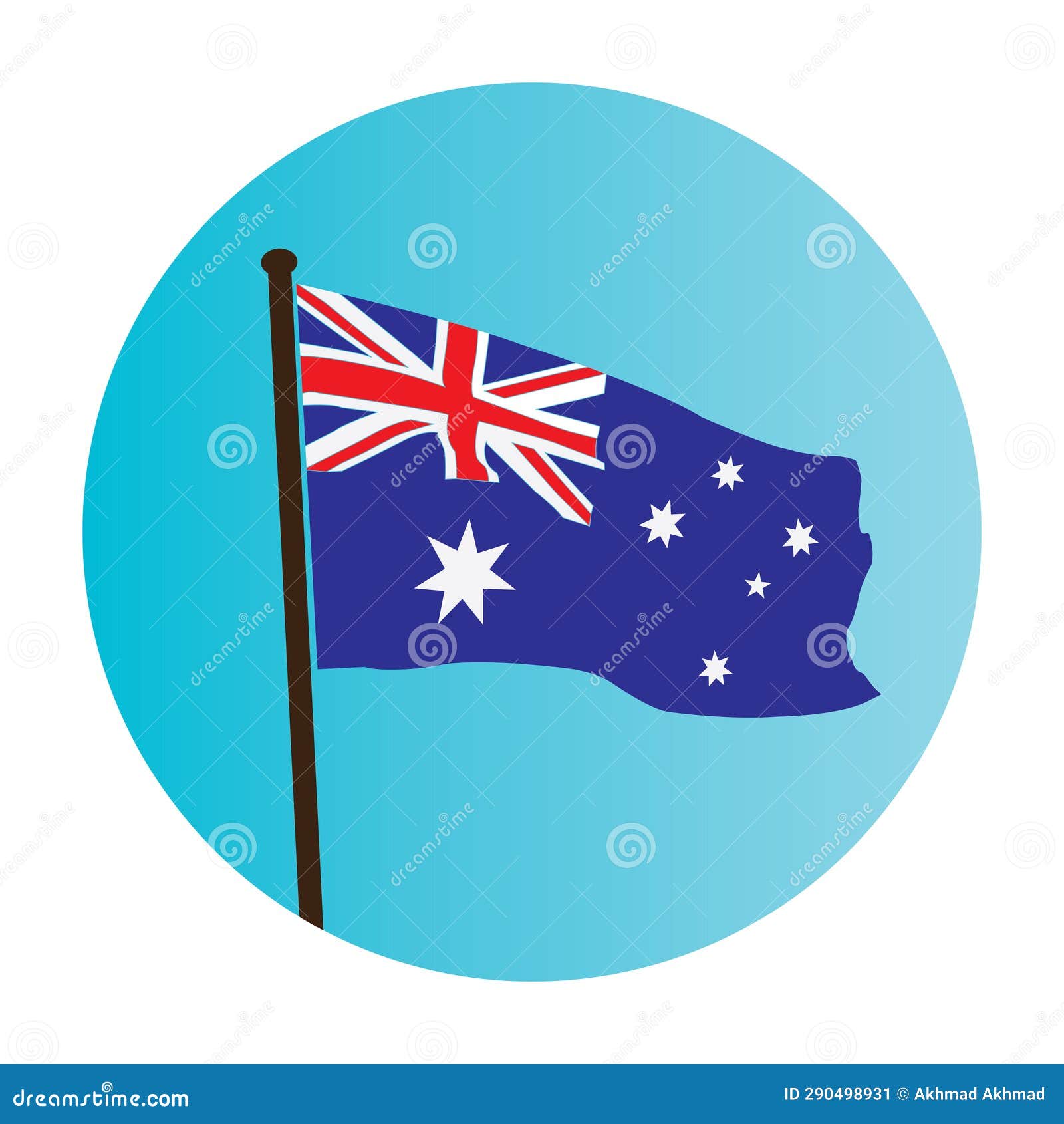 Australian flag icon stock vector. Illustration of national - 290498931