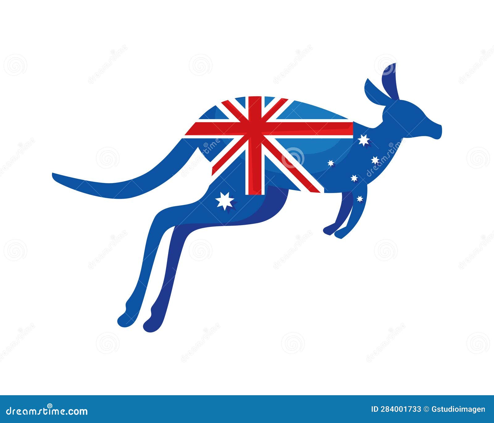 Australian Flag in Kangaroo Stock Vector - Illustration of sovereign ...