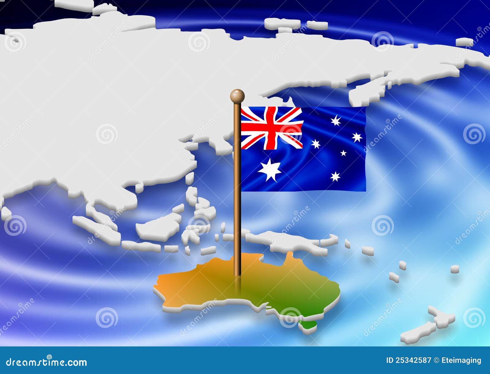 Australian Flag And Map Royalty-Free Stock Photo | CartoonDealer.com ...