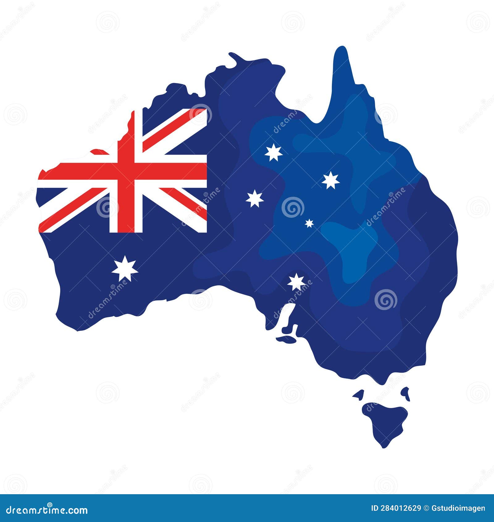 Australian flag in map stock vector. Illustration of independence ...