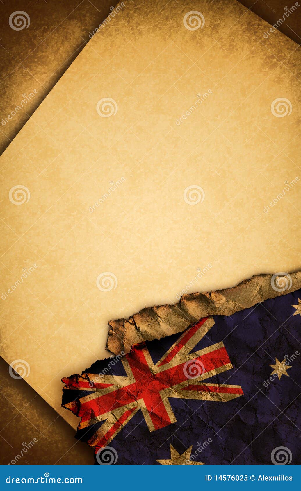 Australian Flag and Old Paper Stock Image - Image of brush, flutter ...