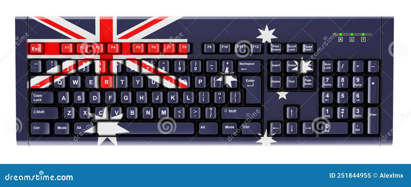 Australian Flag Painted on Computer Keyboard. 3D Rendering Stock ...