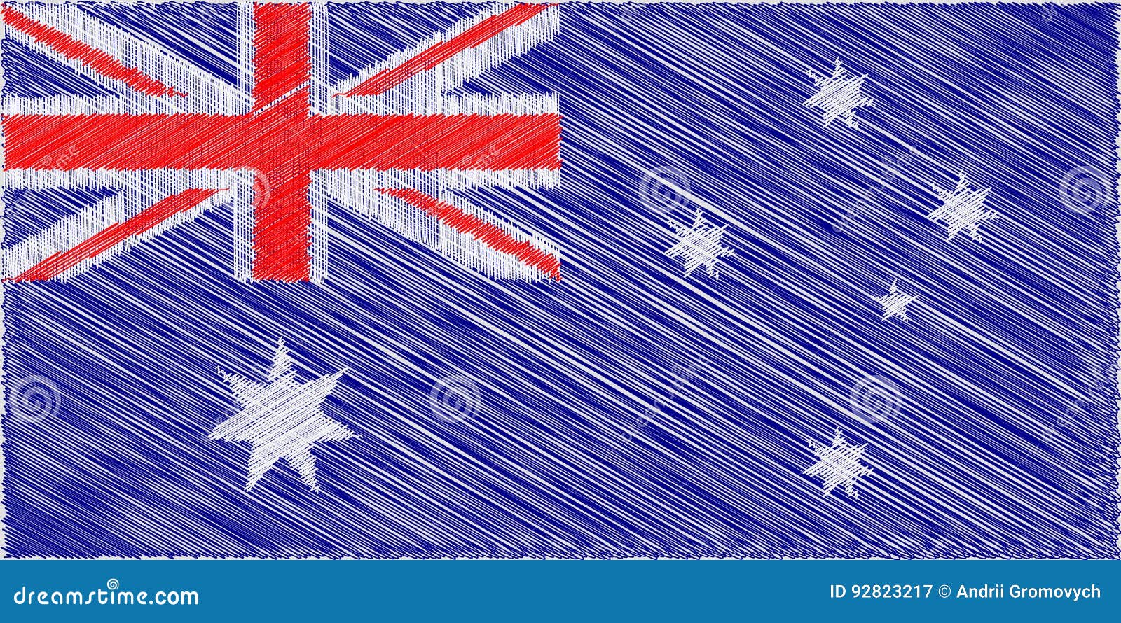 Australian Flag. Pencil Drawing Vector Illustration Stock Vector ...