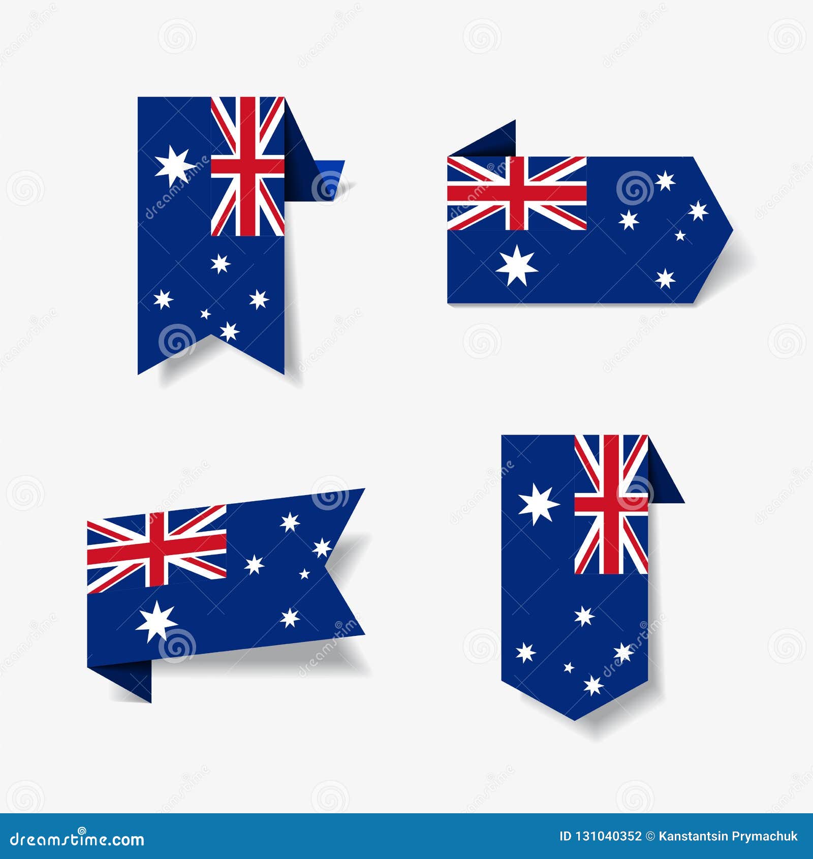 Australian Flag Stickers and Labels. Vector Illustration. Stock Vector ...