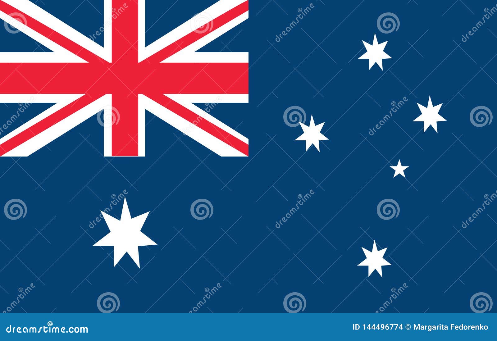 Australian Flag Vector Icon Illustration, Flat Design. Official Label ...