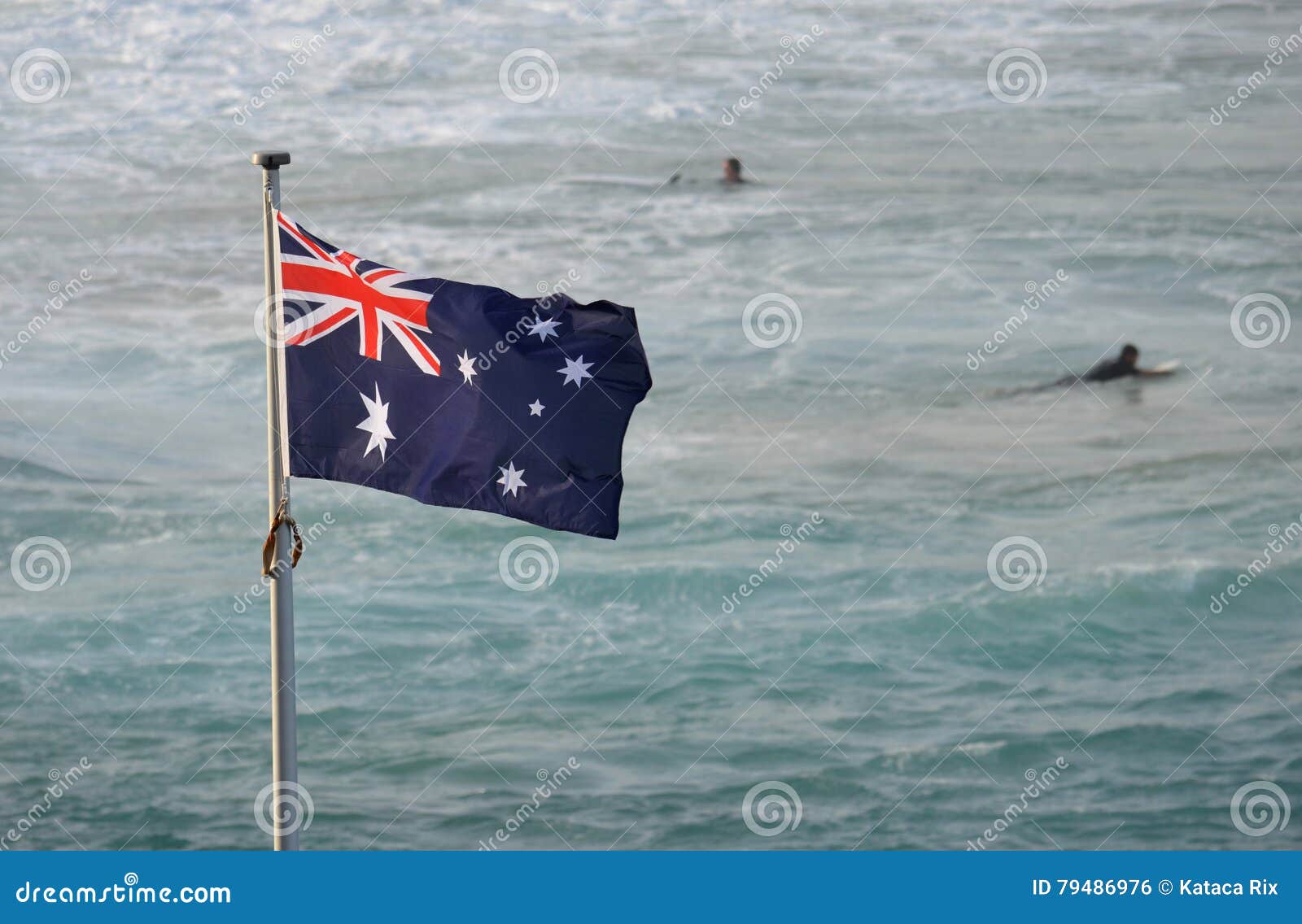 Australian Flag Waving in the Wind Stock Photo - Image of freedom ...