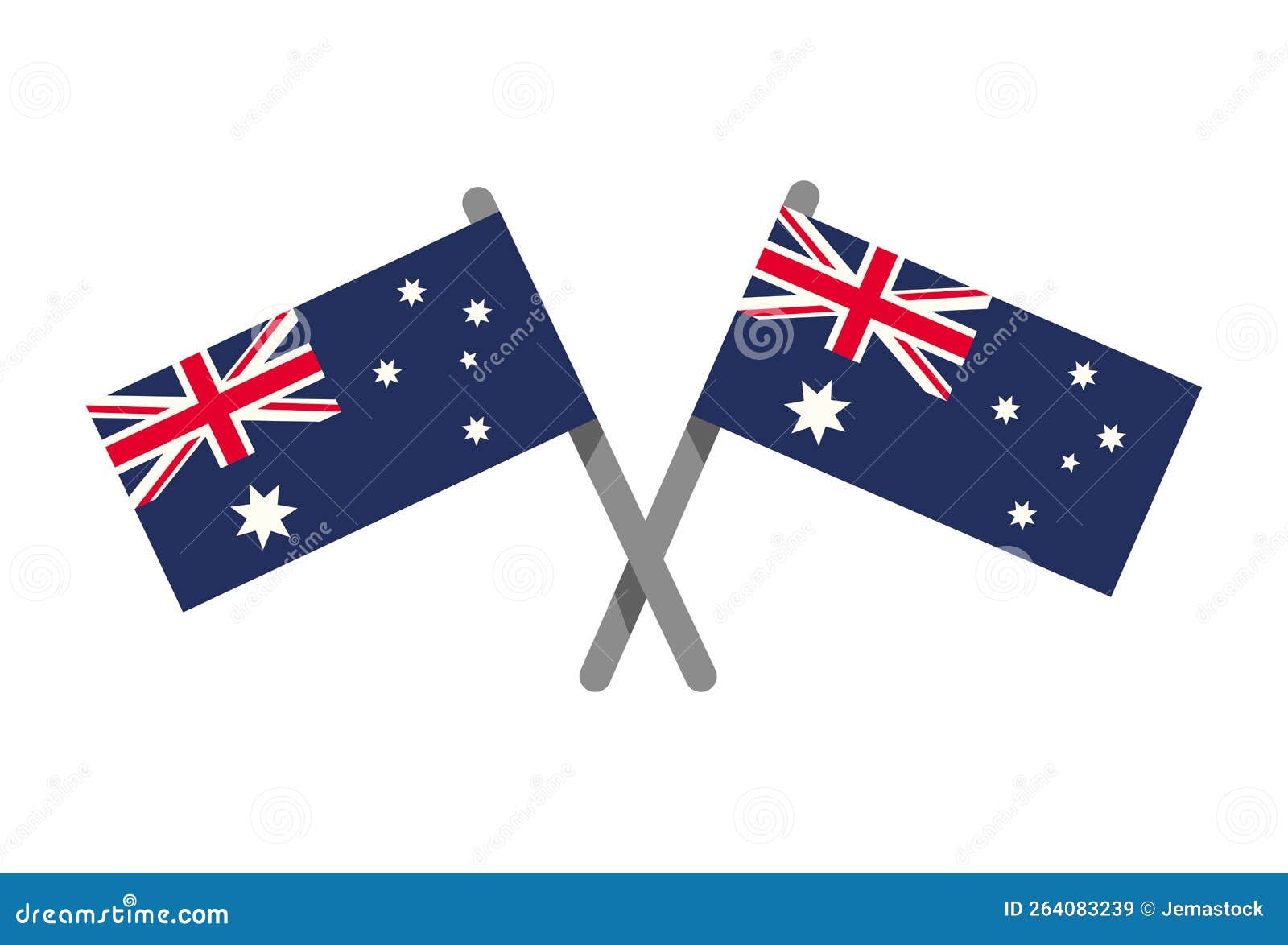 Australian flags in poles stock vector. Illustration of vector - 264083239