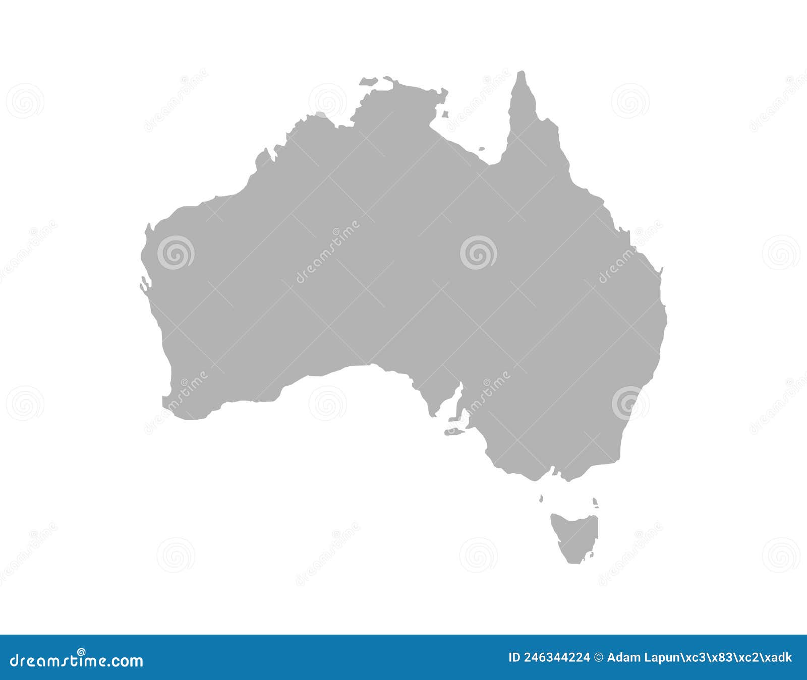 Australia Map With Gray Tone On Png Or Transparent Background ...