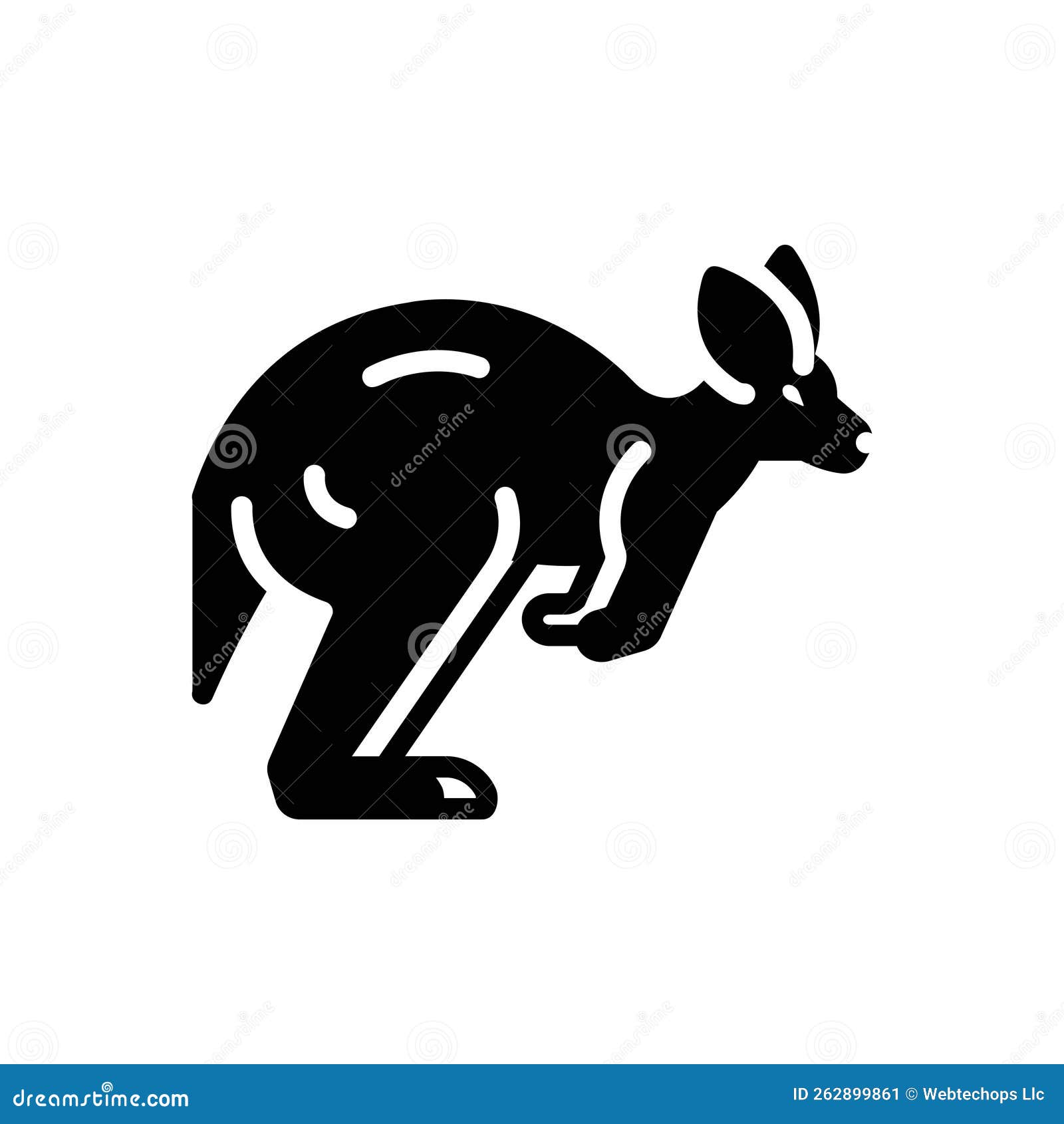 Black Solid Icon for Australian, Wallaby and Mammal Stock Vector ...