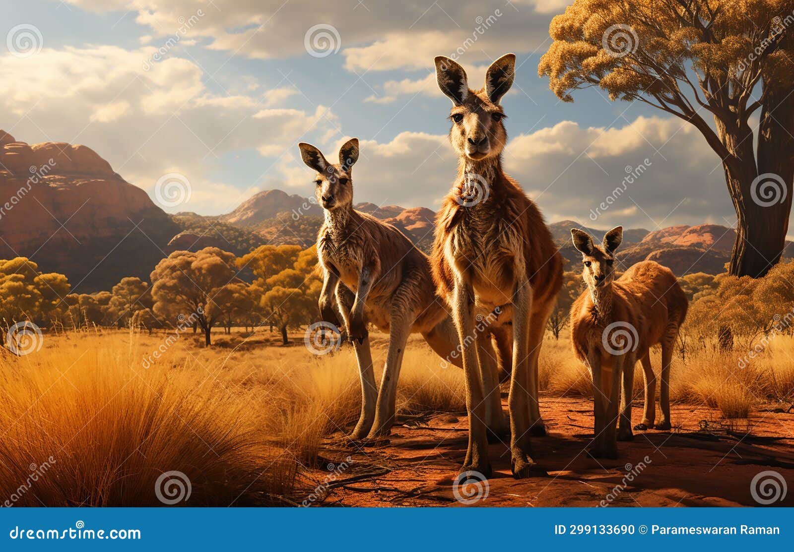 Australian kangaroos stock illustration. Illustration of detailed ...