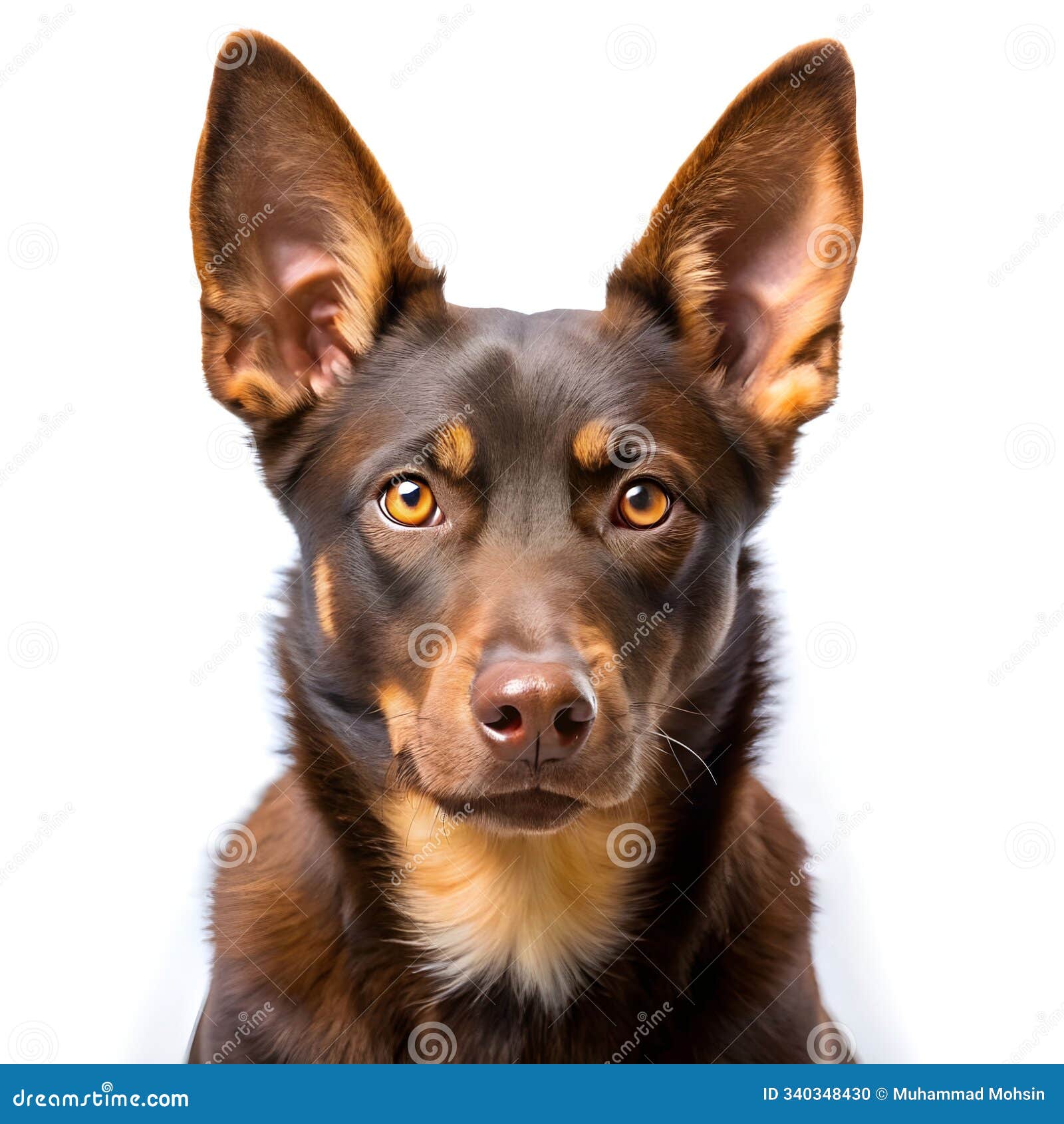 Australian Kelpie Isolated on White Background Stock Illustration ...