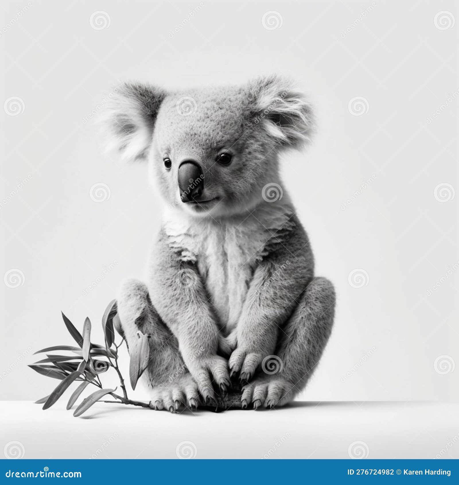 Australian Koala on White Table on White Minimalist Background Stock ...
