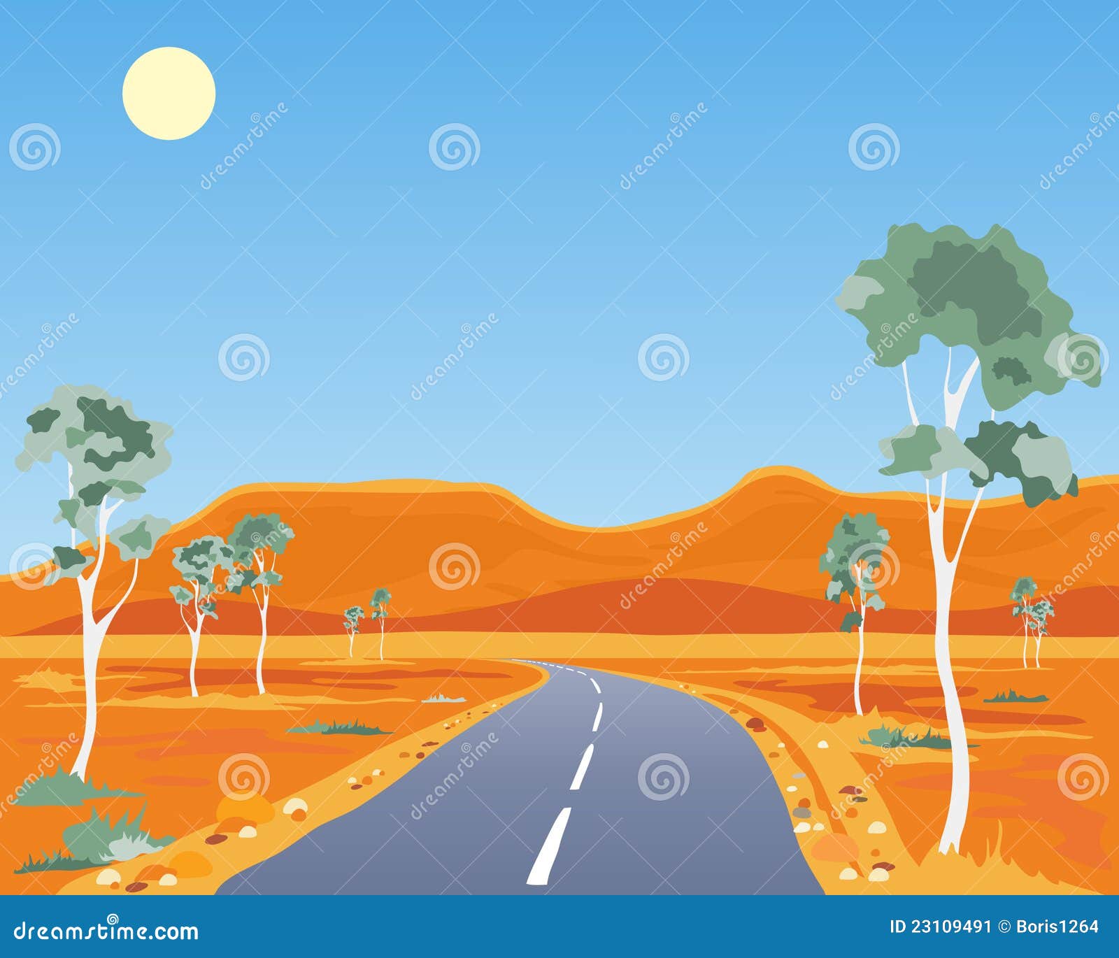 Australian landscape stock vector. Illustration of desolate - 23109491