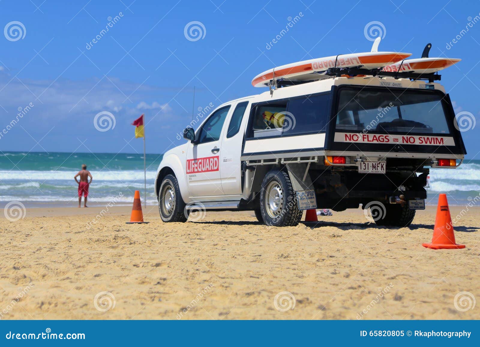 Australian Lifeguard Vehicle with Surfboard on Beach Editorial Image ...