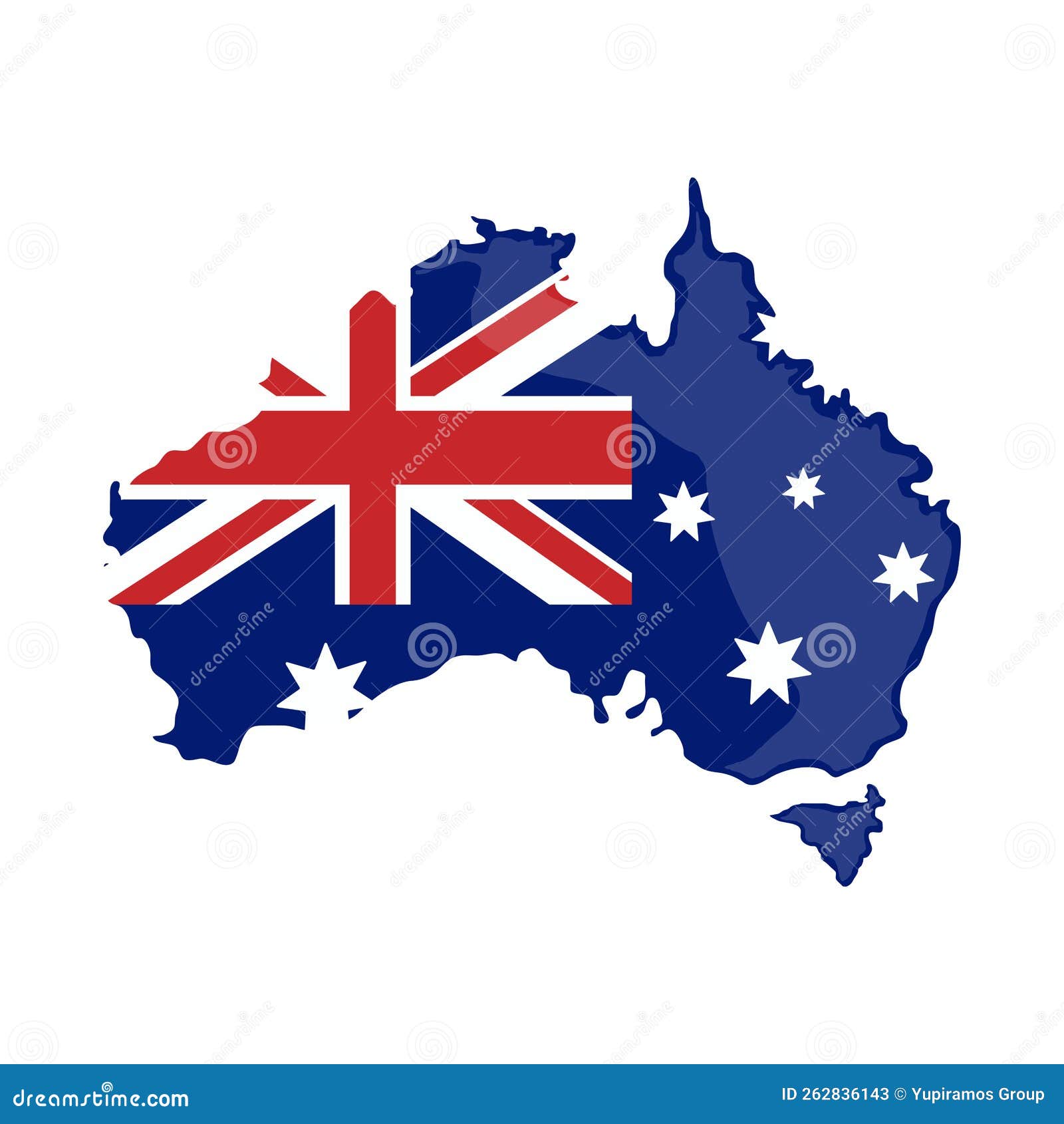 Australian map and flag stock vector. Illustration of isolation - 262836143