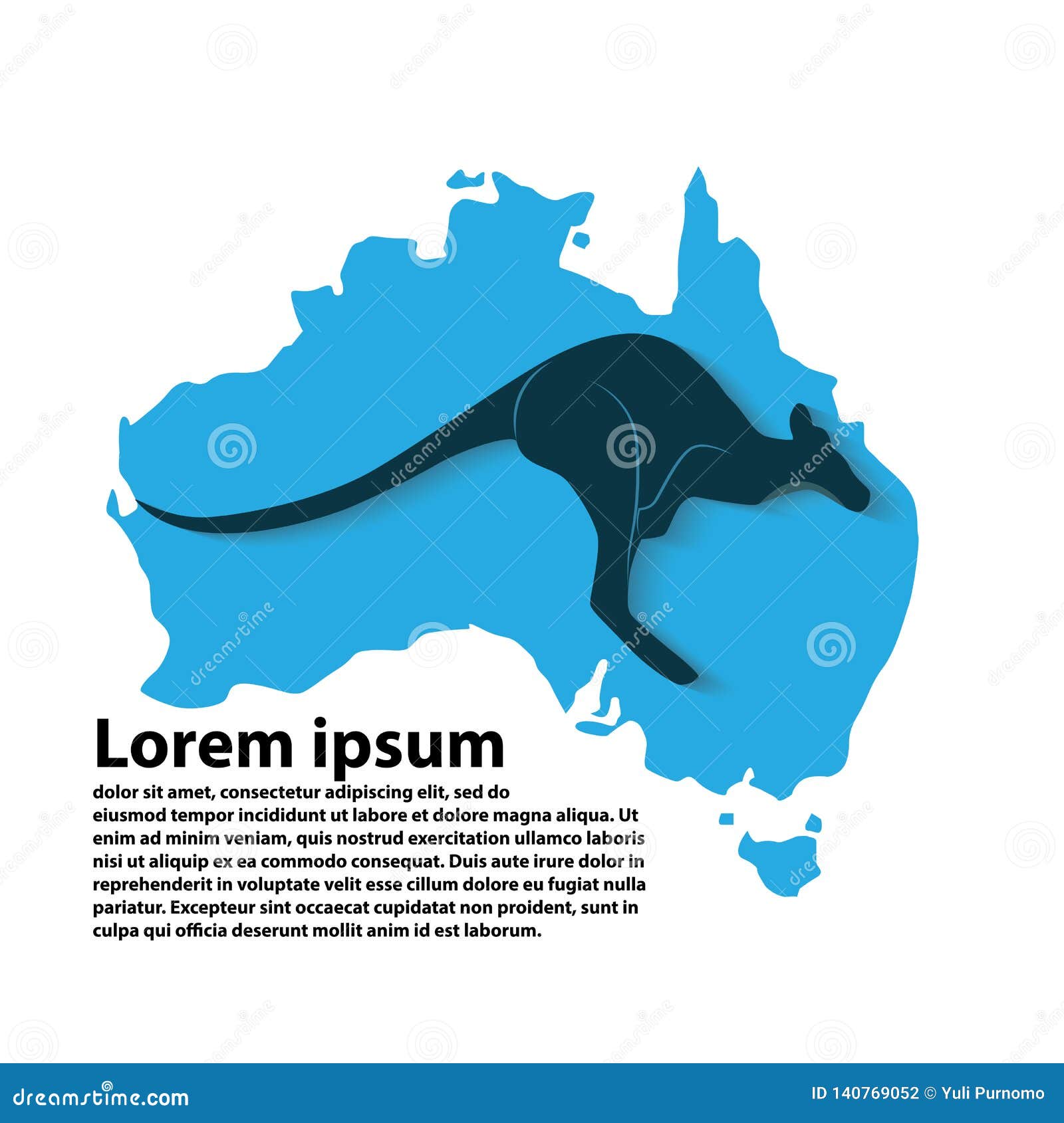 Australian Map with Kangaroo White Background Stock Illustration ...