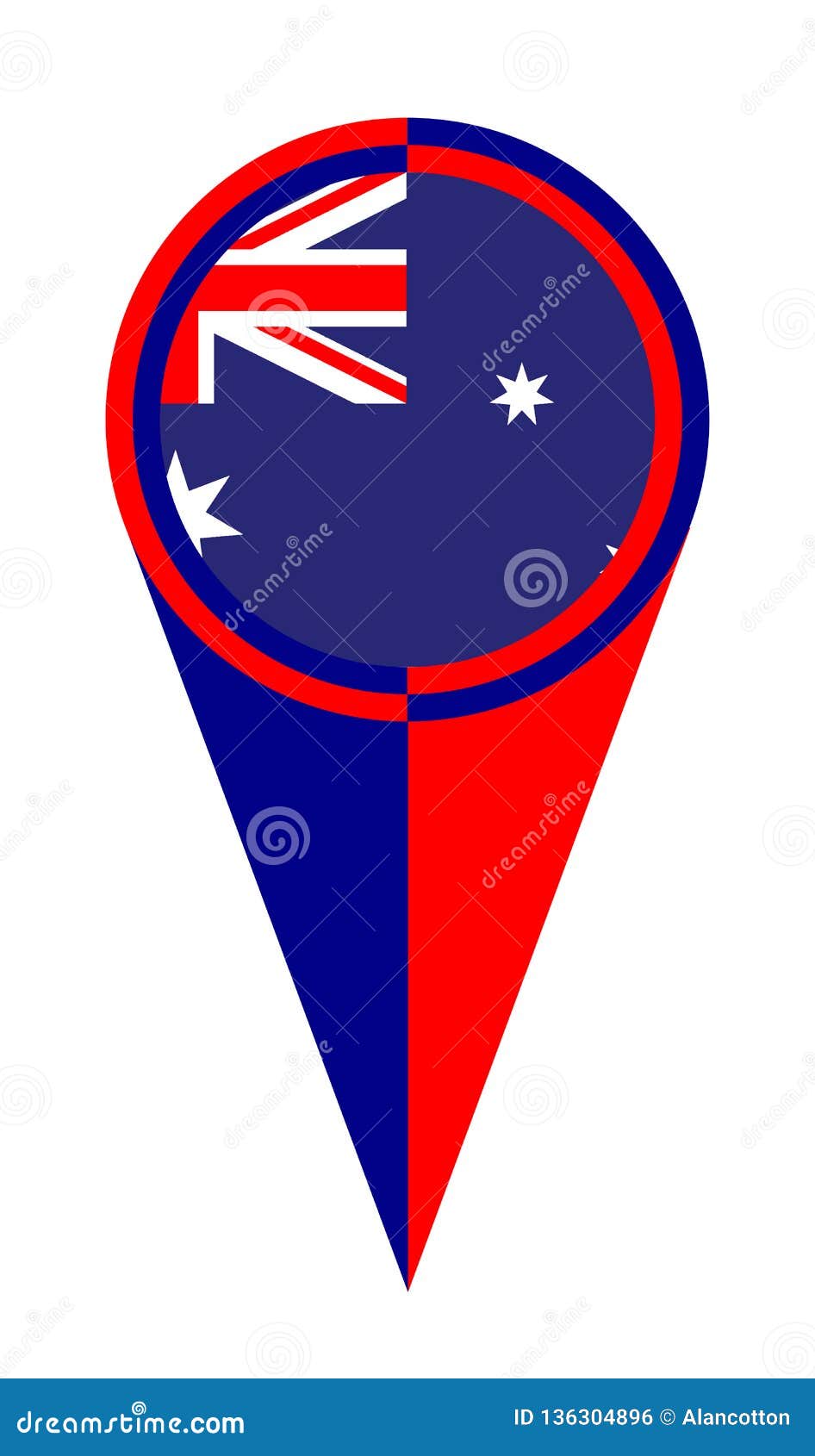 Australian Map Pointer Location Flag Stock Vector - Illustration of ...