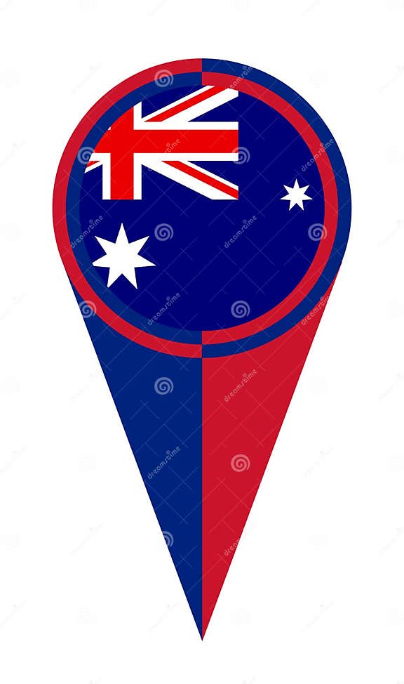 Australia Map Pointer Location Flag Stock Vector - Illustration of icon ...