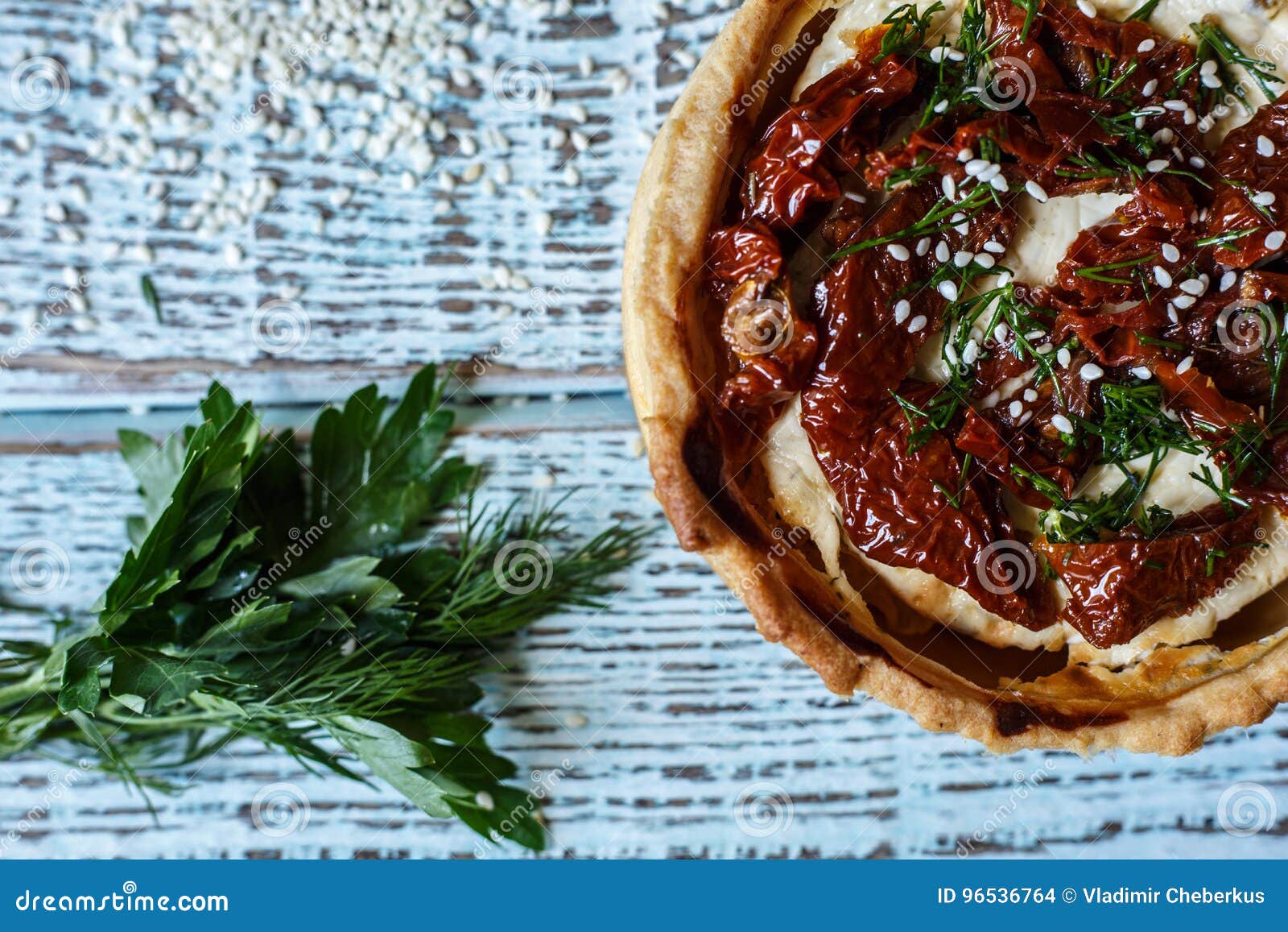 Australian Meat Pie on the Table, a Horizontal Top View, Rustic Style ...