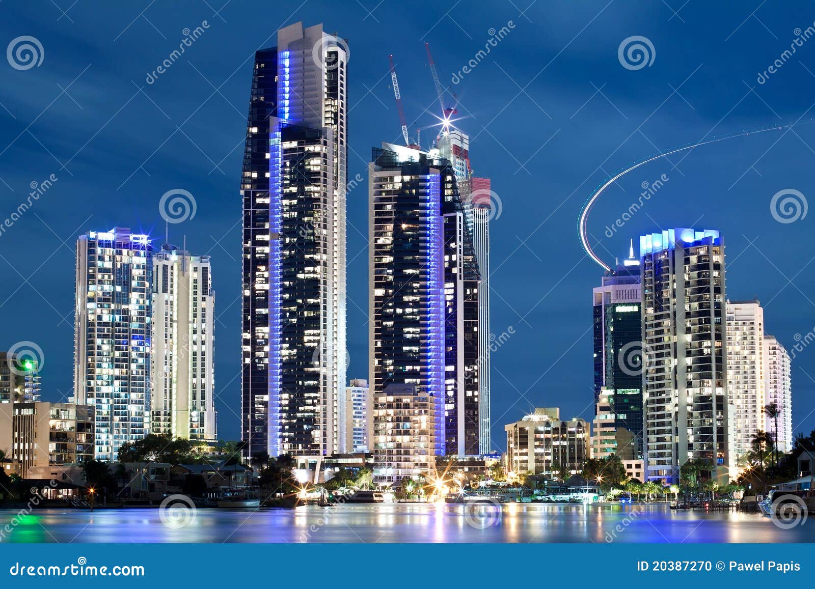 Australian Modern City at Night Stock Photo - Image of city, light ...