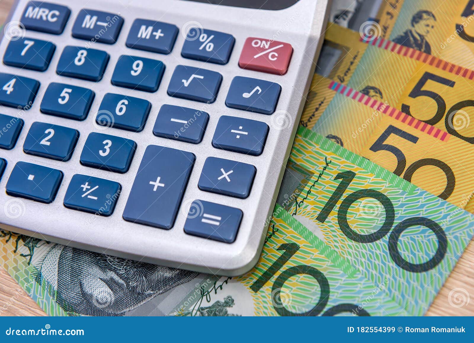 Australian Money Aud with Calculator on Desk Stock Image - Image of ...
