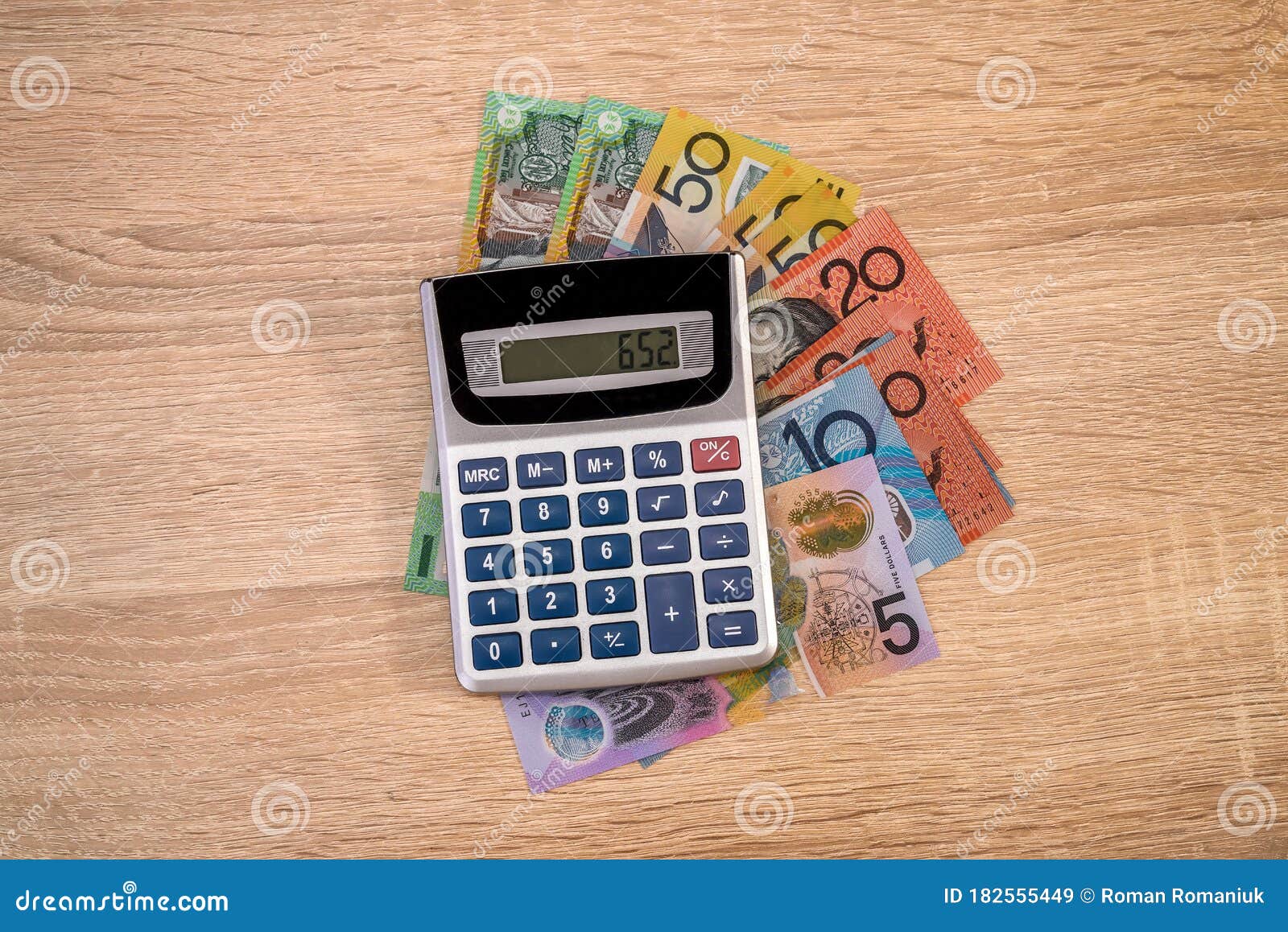 Australian Money Aud with Calculator on Desk Stock Image - Image of ...