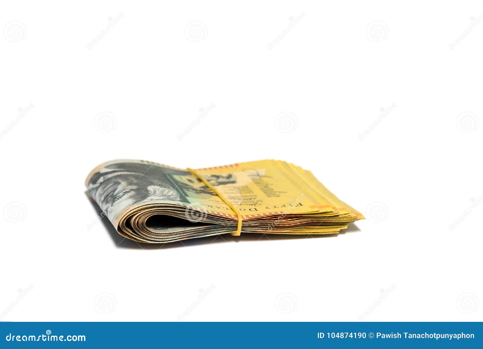 A Stack Of Fifty 50 Dollar Bills Fanned Out Royalty-Free Stock Image ...