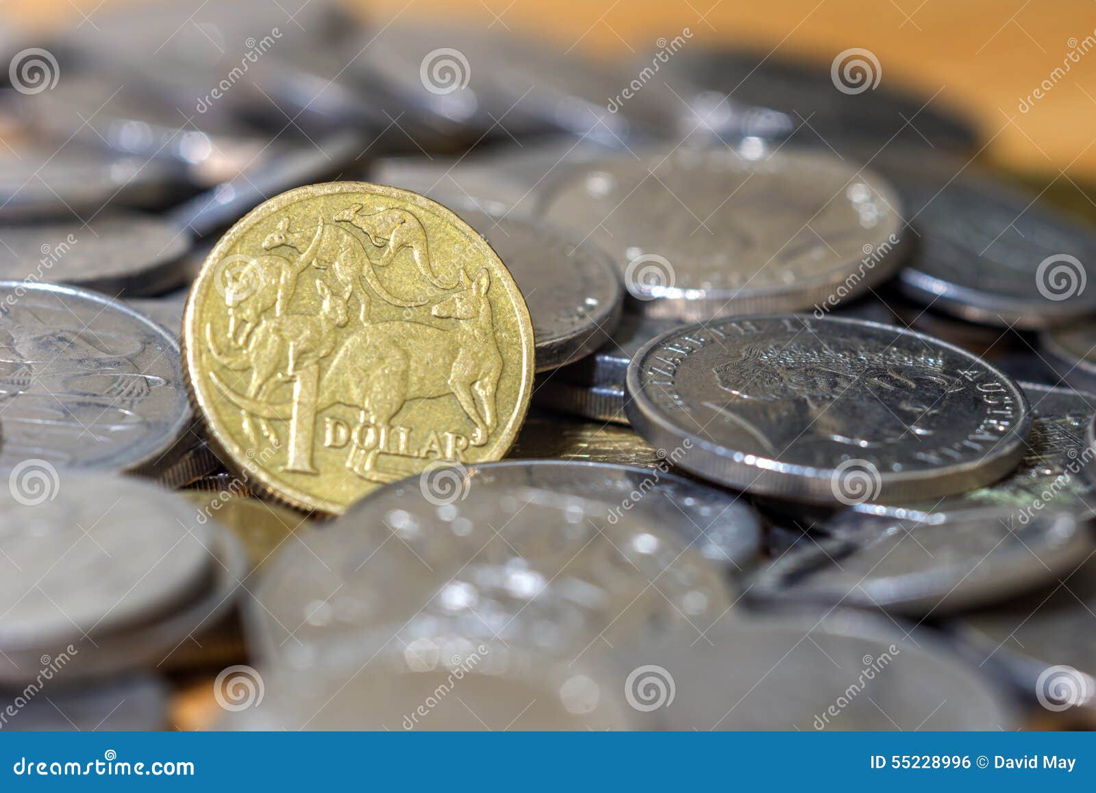 Australian One Dollar Close Up Stack Coins Stock Photo - Image of ...