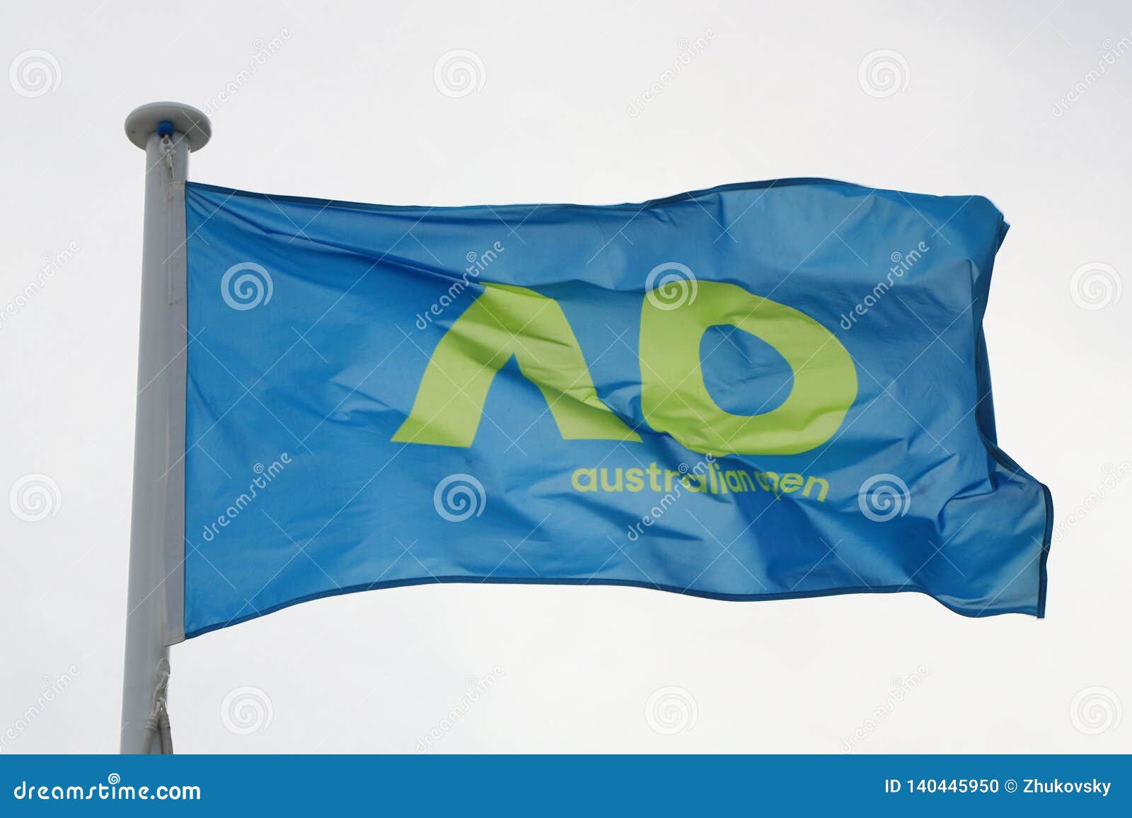 The Australian Open Flag during 2019 Australian Open in Melbourne Park ...
