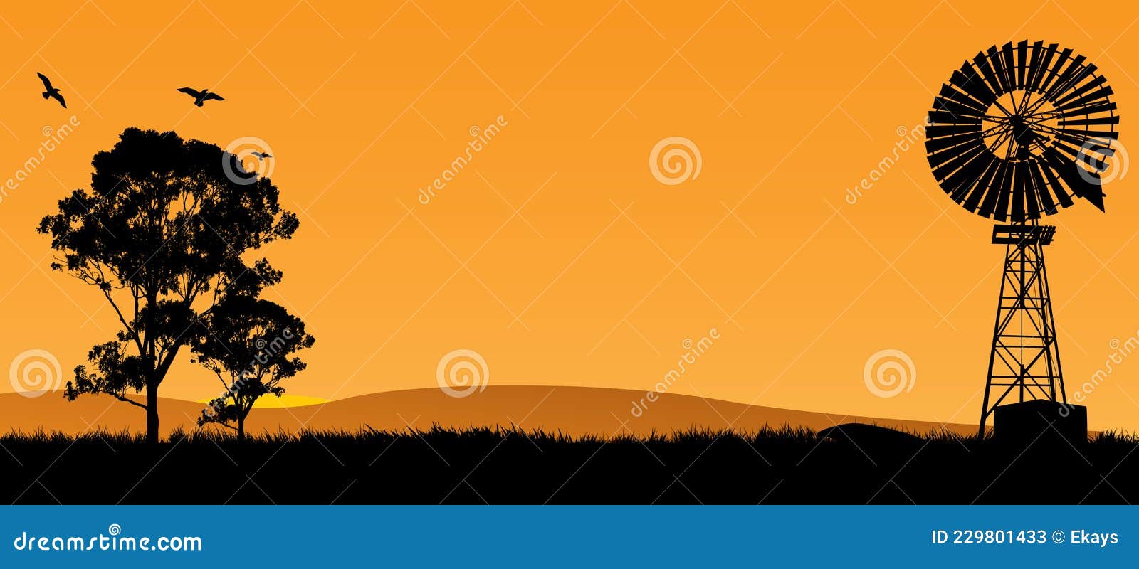 Australian Outback in the Evening Stock Vector - Illustration of summer ...