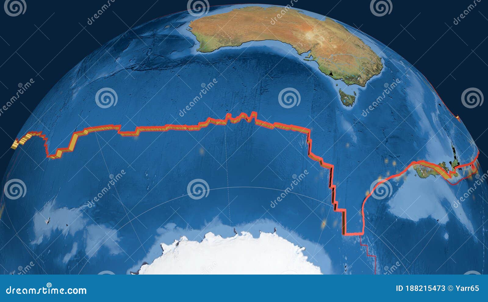 Australian Plate Extruded - Satellite Stock Illustration - Illustration ...