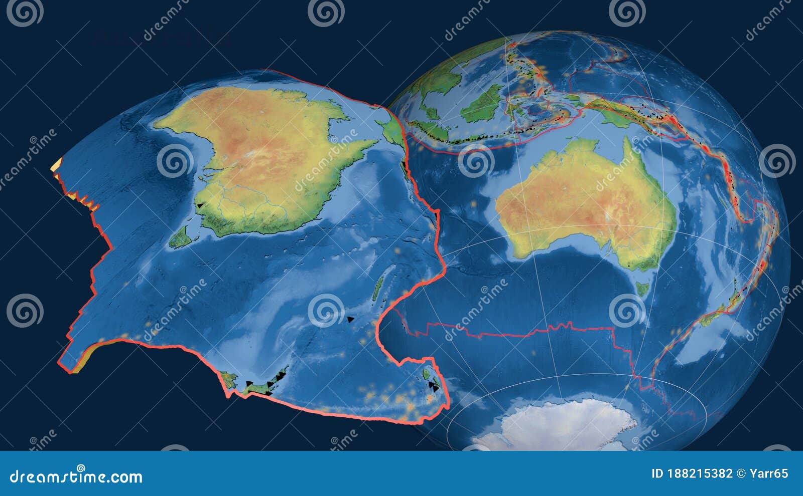 Australian Plate Presented - Natural Earth Stock Illustration ...