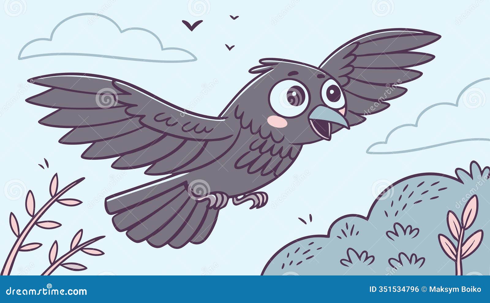 Australian Raven Bird Nervous Jumps Office Notebook Vector Stock Vector ...