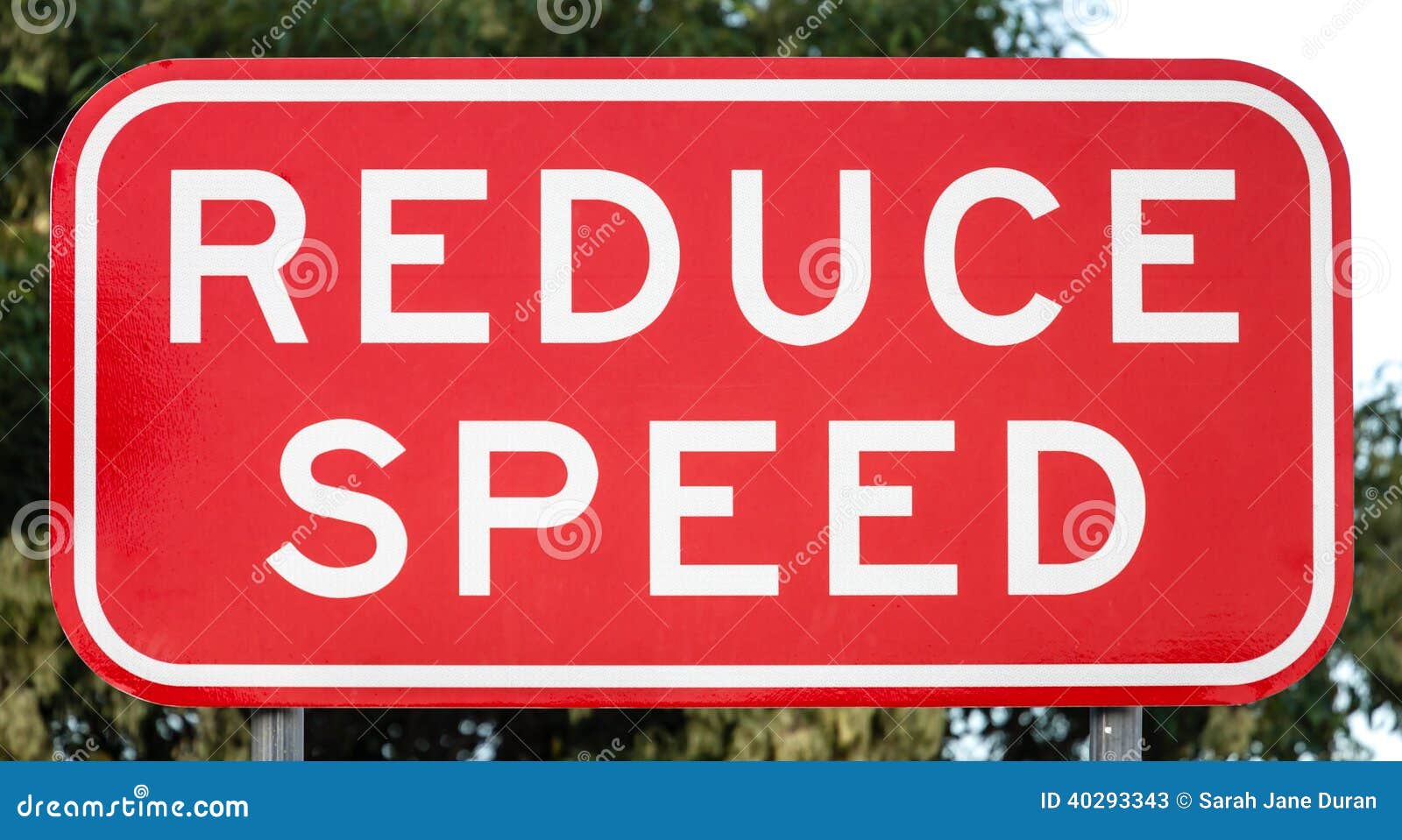 Australian Road Sign: REDUCE SPEED Stock Image - Image of caution ...