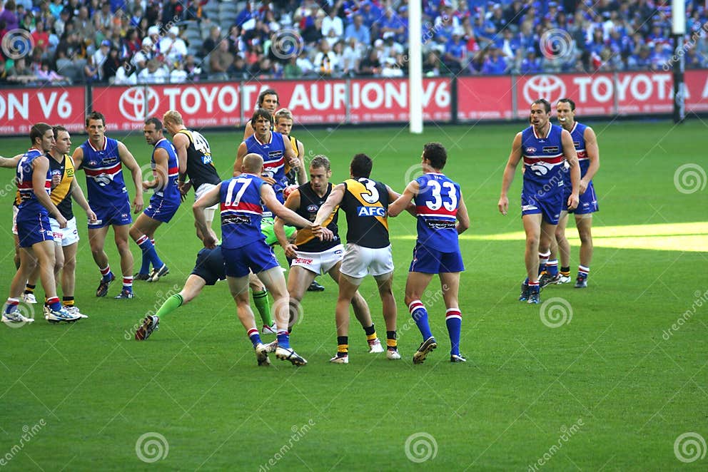 Australian rules football editorial stock photo. Image of bulldogs ...