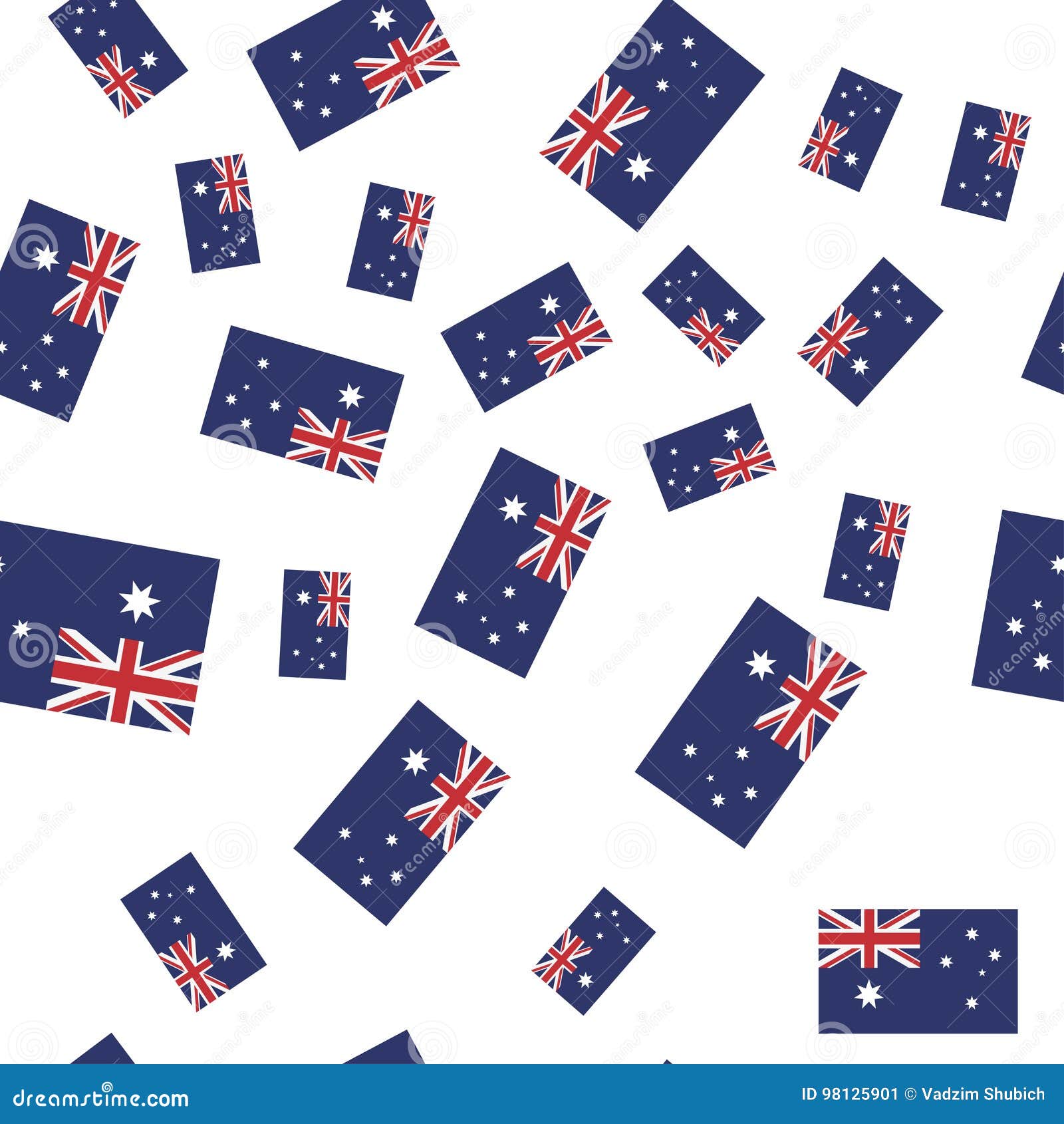 Australian Seamless Pattern with Flag. Flat Illustration EPS 10 Stock ...