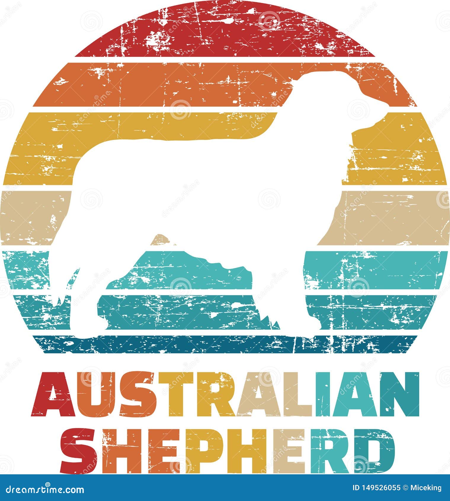 Australian Shepherd Vintage Stock Vector - Illustration of shepherd ...