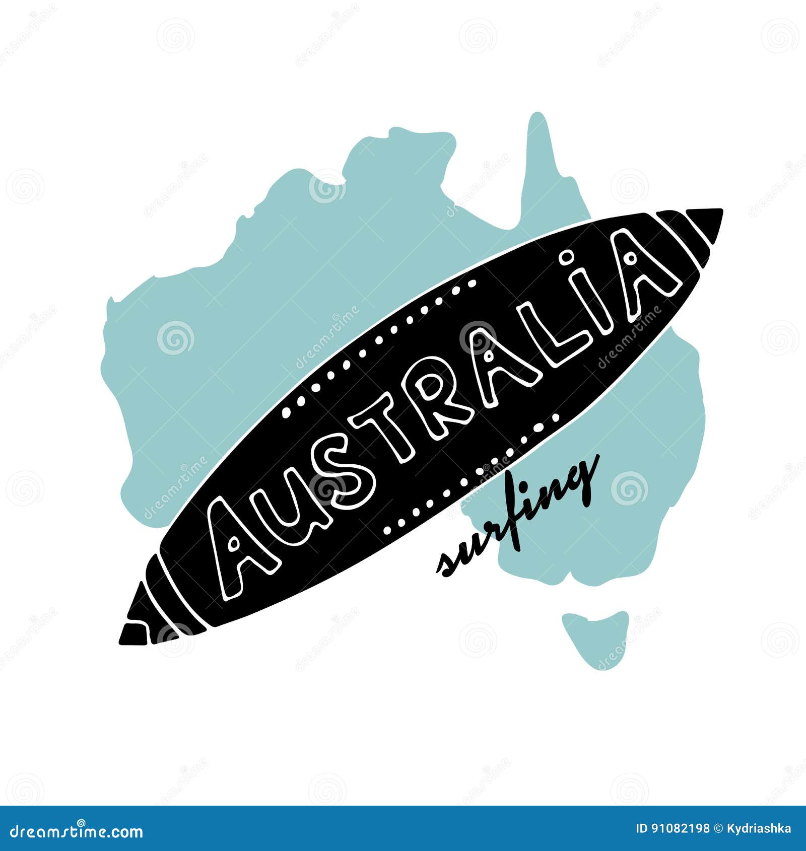 Australian Surfing, Sketch for Your Design Stock Vector - Illustration ...