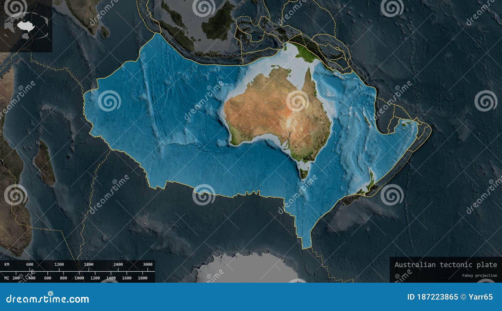 Australian Tectonic Plate - Composition. Satellite Stock Illustration ...
