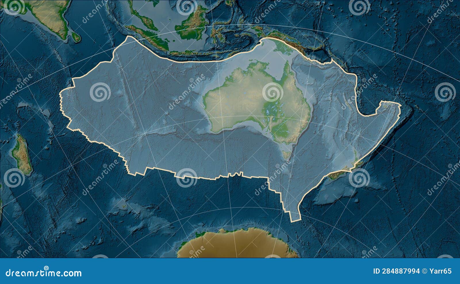Australian Tectonic Plate. Physical Map Stock Illustration ...