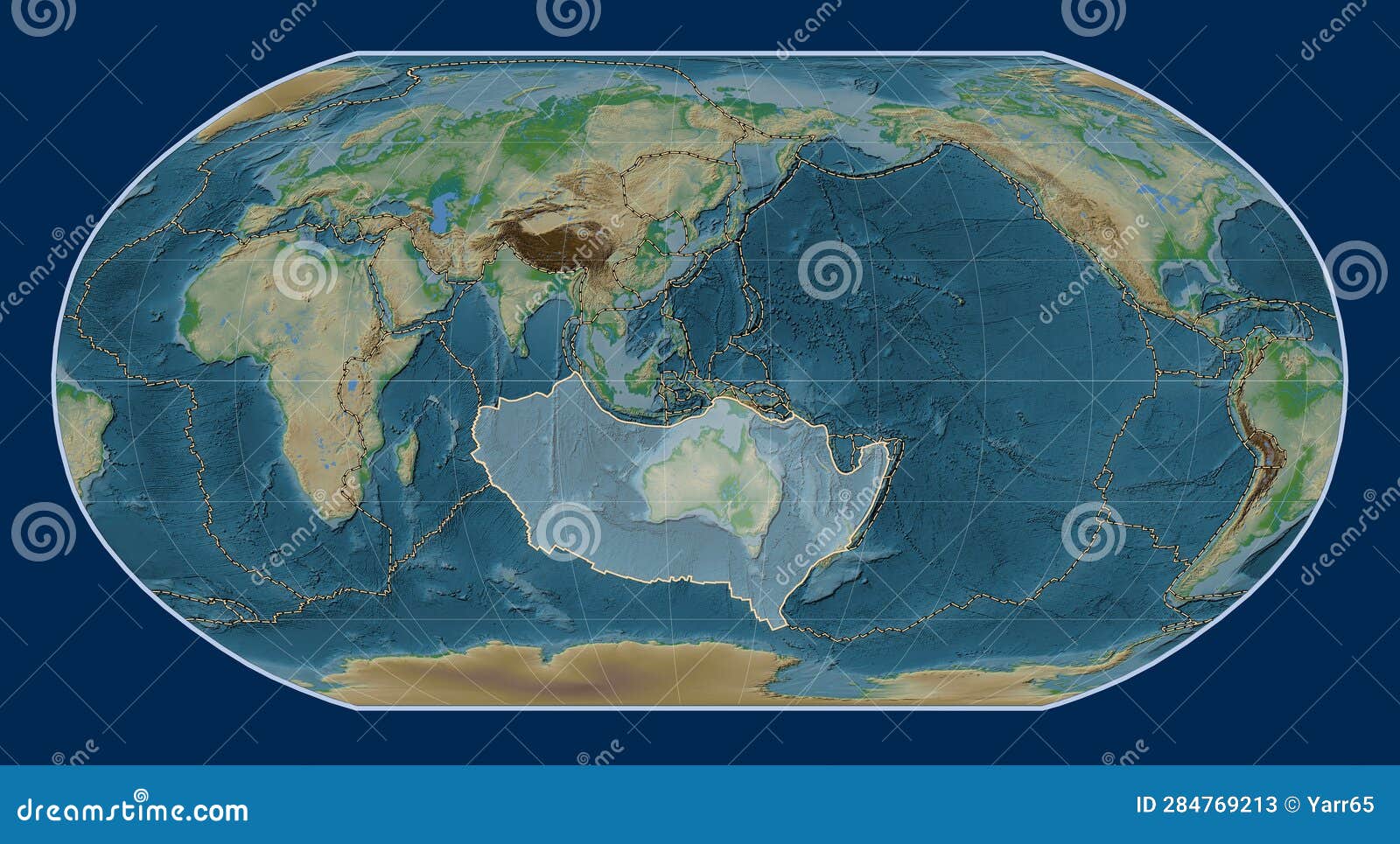 Australian Tectonic Plate. Physical. Robinson. Boundaries Stock ...