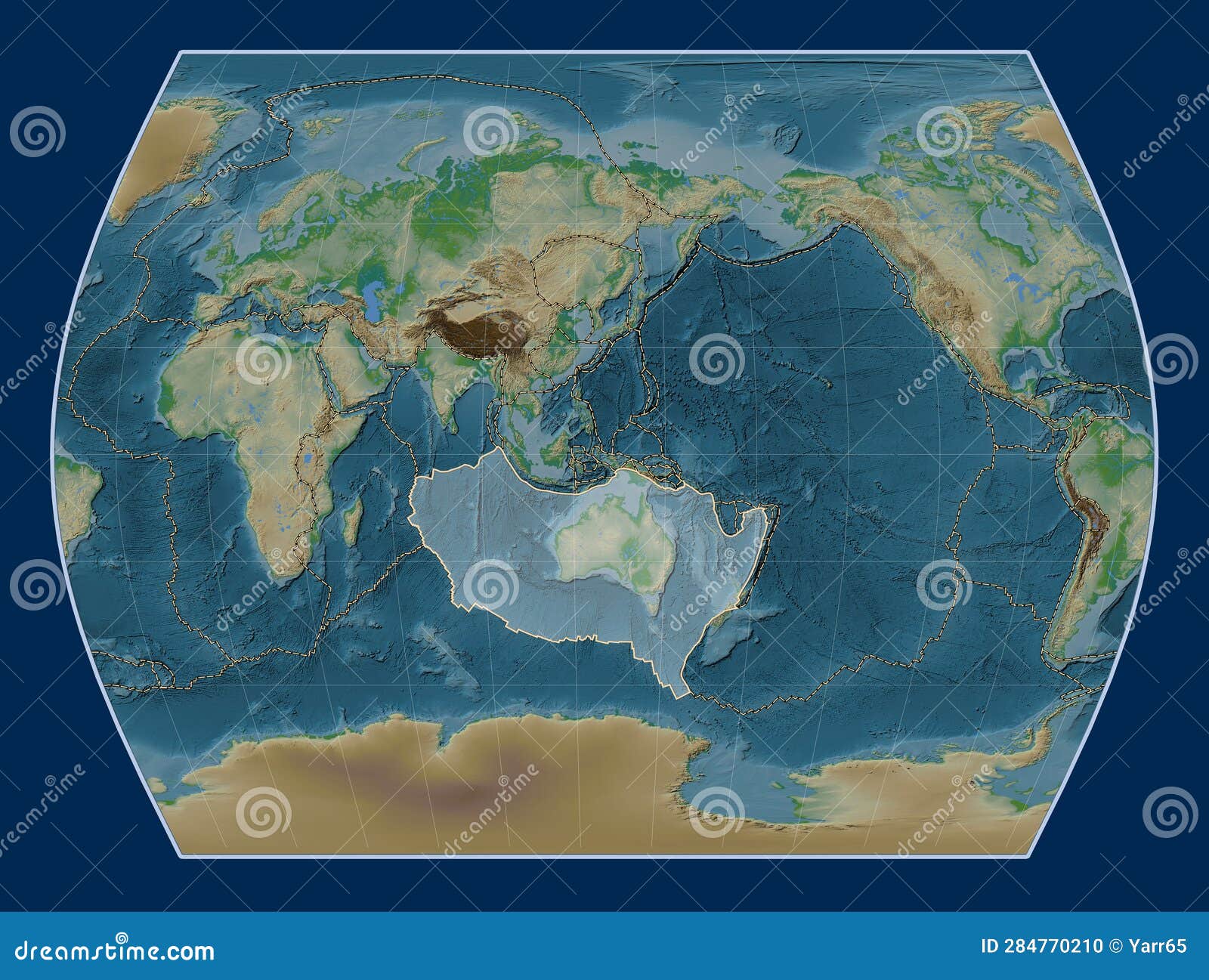 Australian Tectonic Plate. Physical. Times. Boundaries Stock ...
