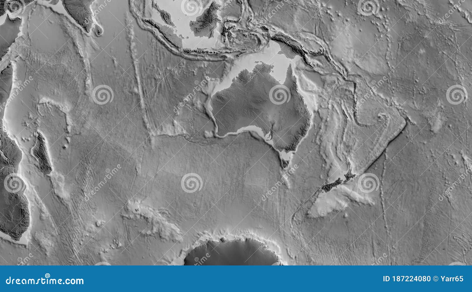 Australian Tectonic Plate - Raster. Grayscale Stock Illustration ...