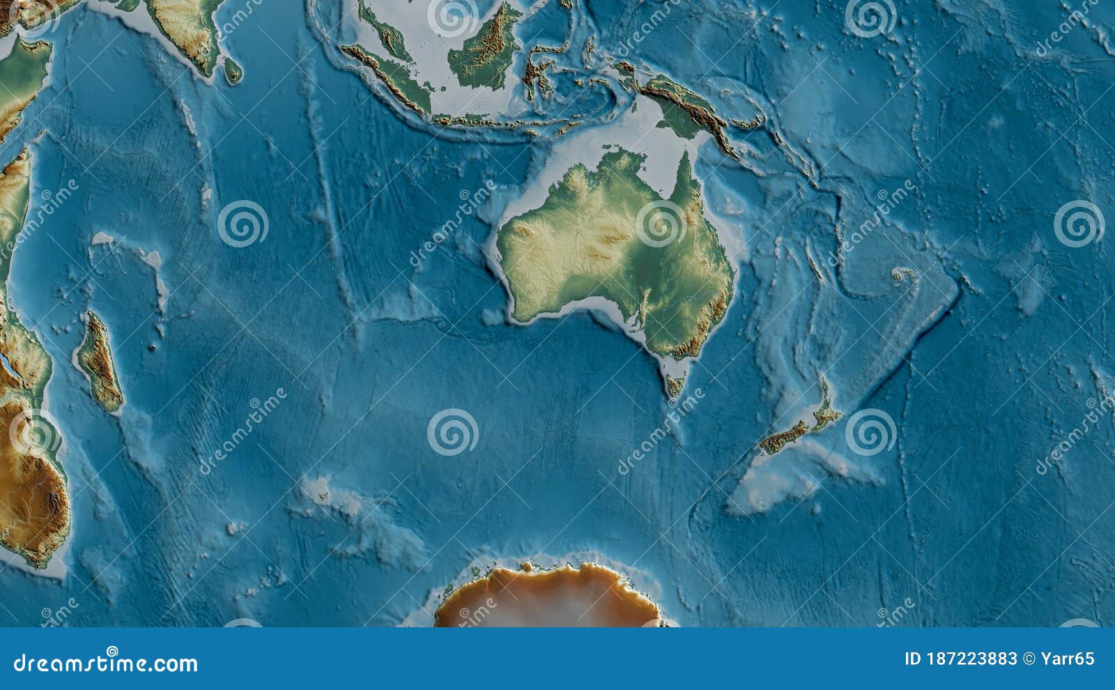 Australian Tectonic Plate - Raster. Relief Stock Illustration ...