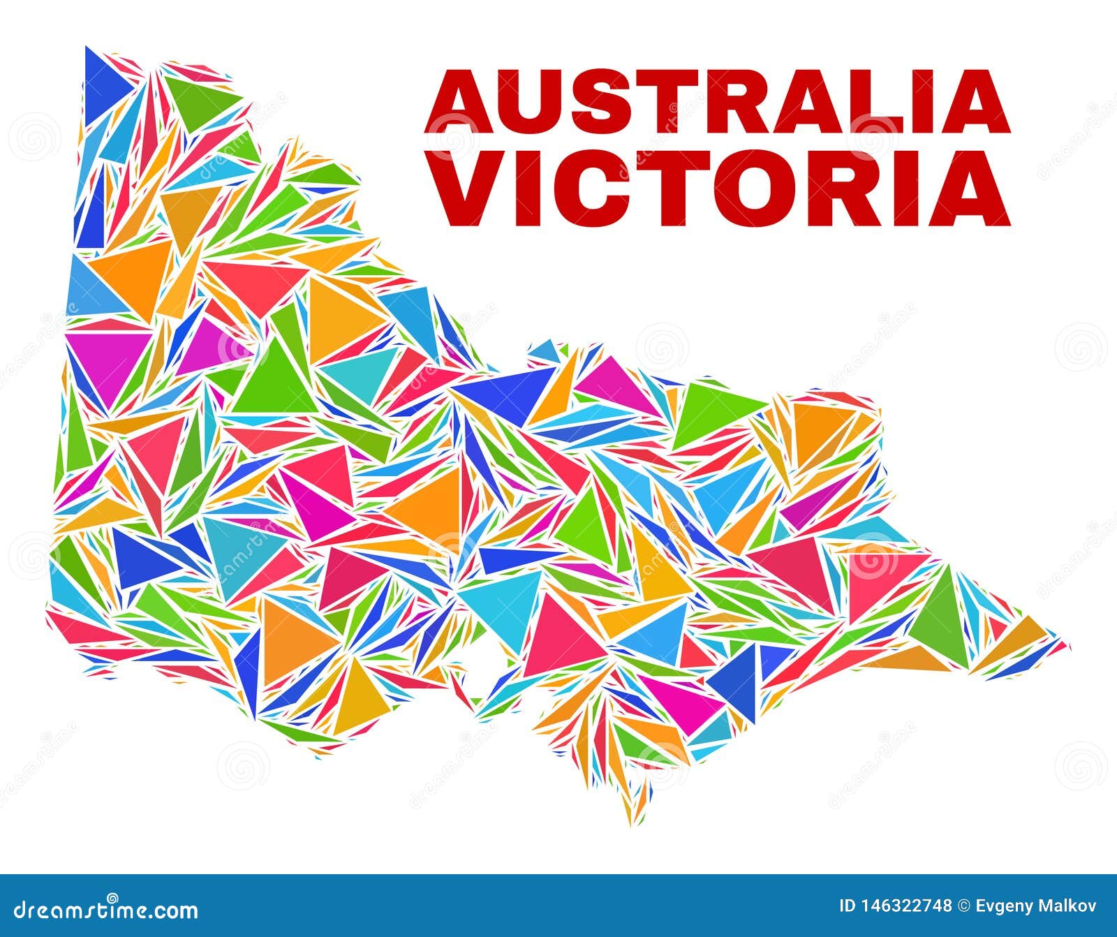 Australian Victoria Map - Mosaic of Color Triangles Stock Vector ...