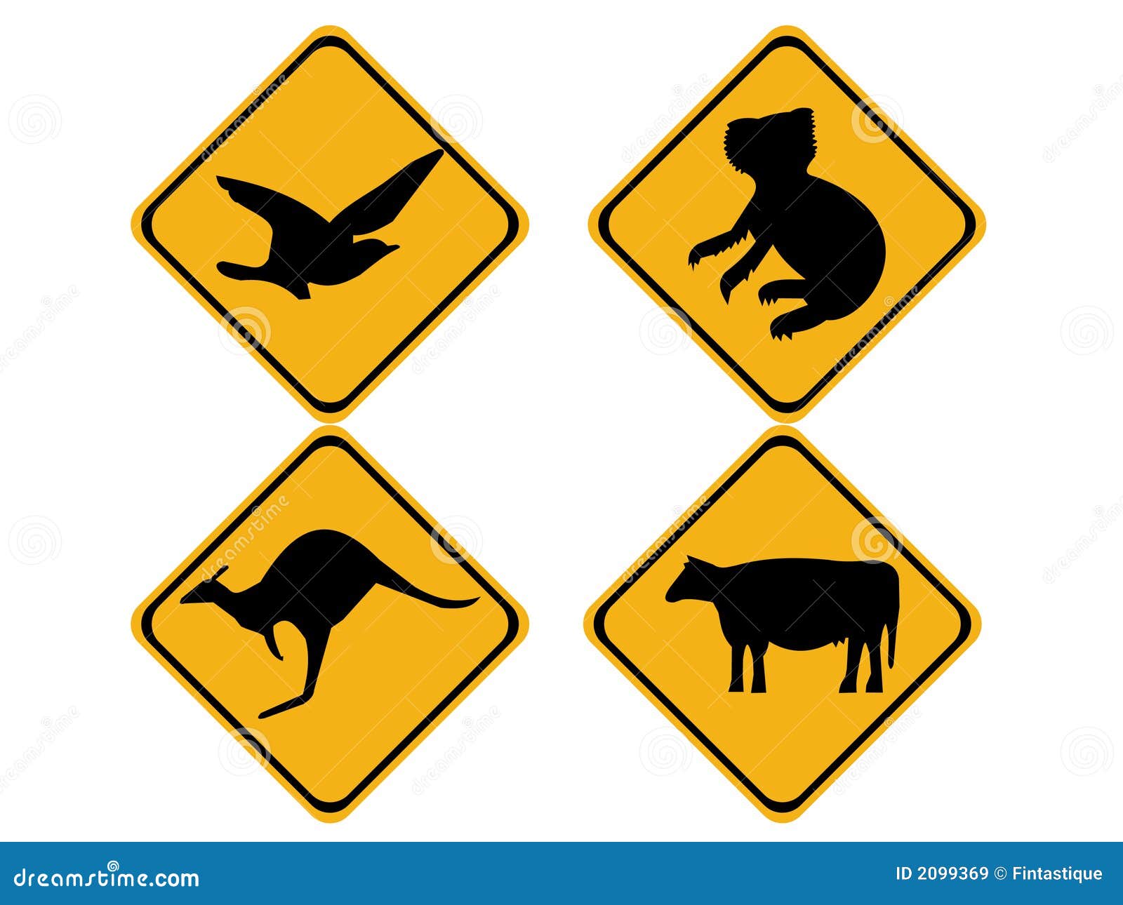 Australian wildlife signs stock vector. Illustration of road - 2099369