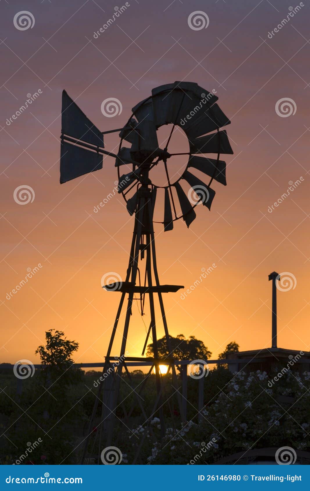 Australian Windmill at Sunset Stock Photo - Image of tourism ...